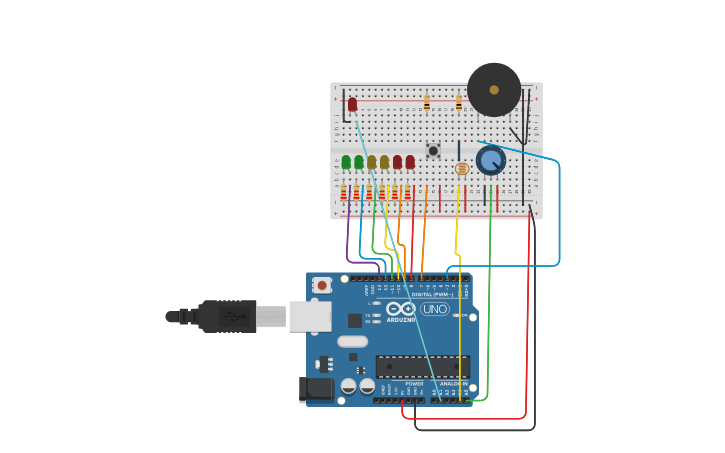 Circuit design Copy of Traffic lights | Tinkercad