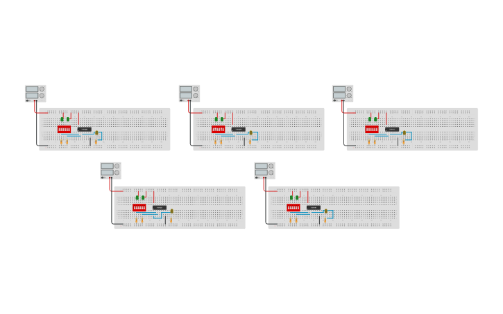 Circuit design Práctica #1: Circuitos lógicos TTL - Tinkercad