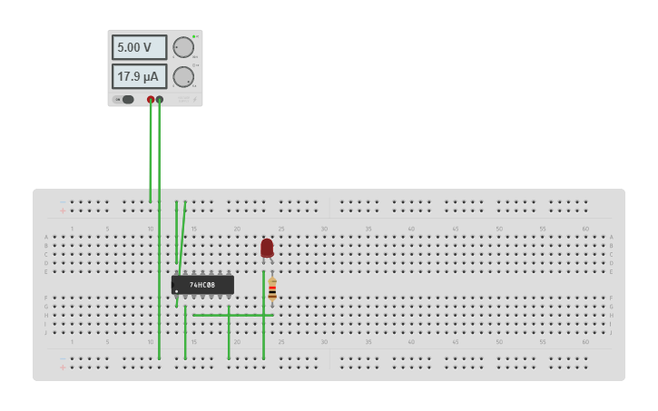 Circuit design 74LS08 - Tinkercad