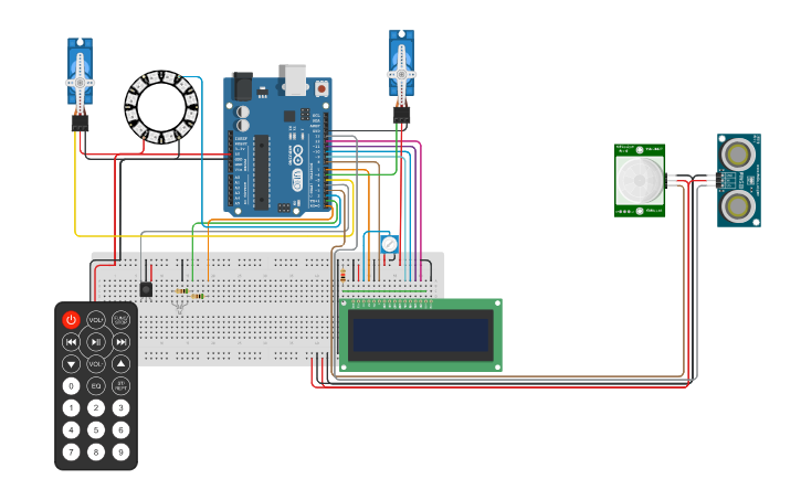 Circuit design Copy of Final Project - Smart Parking-Lot | Tinkercad