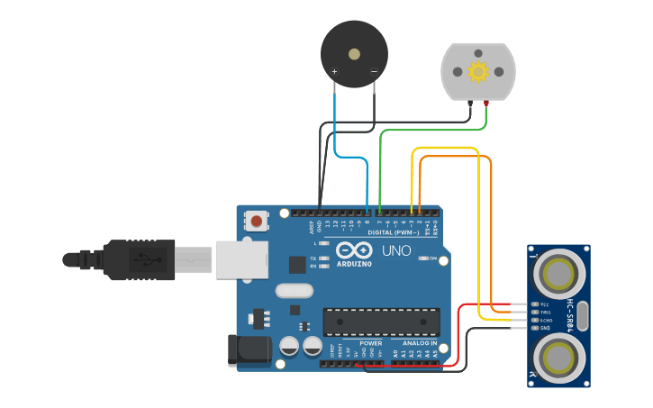 Circuit design Smart Blind Stick - Tinkercad
