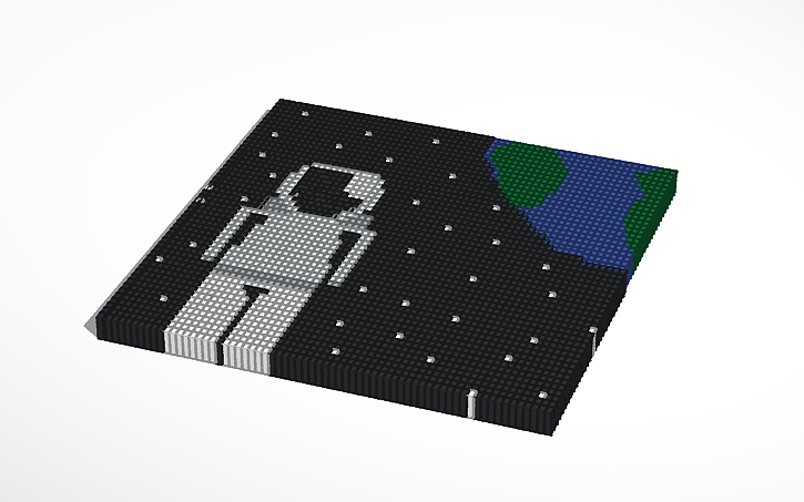 3D design astronaut pixel art - Tinkercad