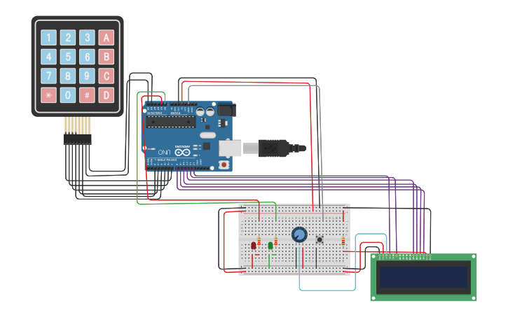 Circuit design Sistema de Seguridad - Tinkercad