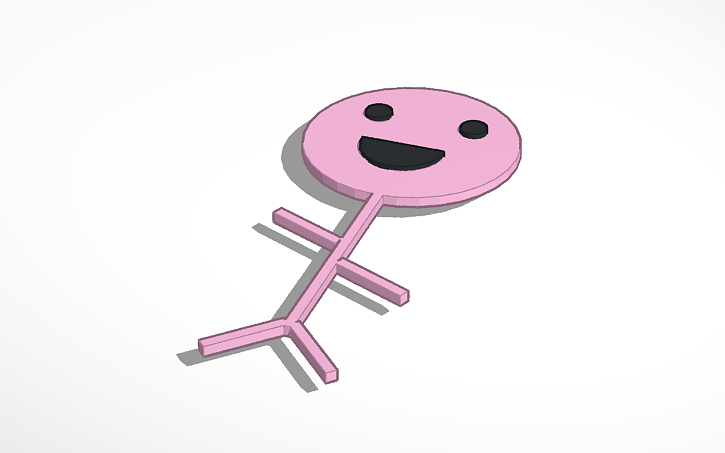 3D design Pink Happy Stickman | Tinkercad