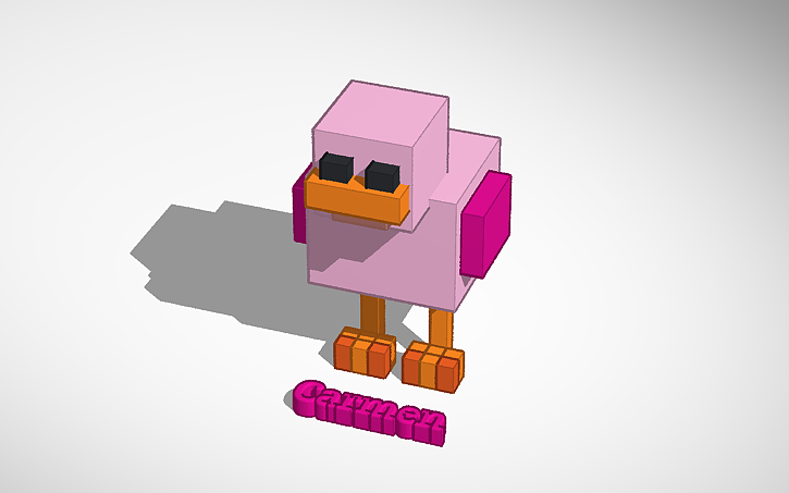 3D design Pollo minecraft - Tinkercad