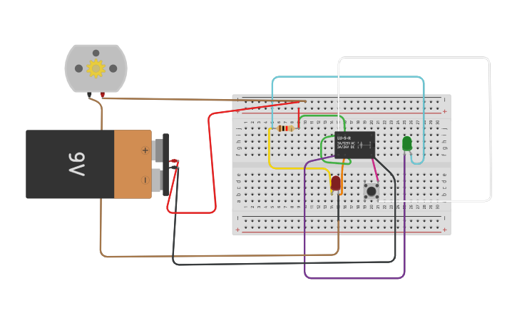 Circuit design Short circuit prevention using relay | Tinkercad