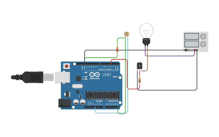 Circuit design Automatic Room Lighting - Tinkercad