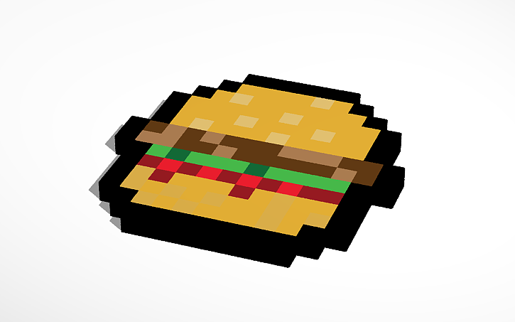 3D design Burger ~ Pixel art - Tinkercad