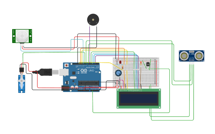 Circuit design Automatic Hand Sanitizer with Temperature and check ...