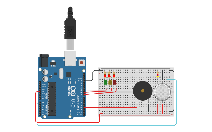 Circuit design B2- Buzzer+Sensor | Tinkercad