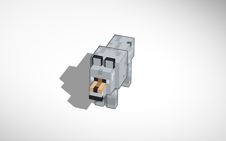 3D design Minecraft Wolf - Tinkercad