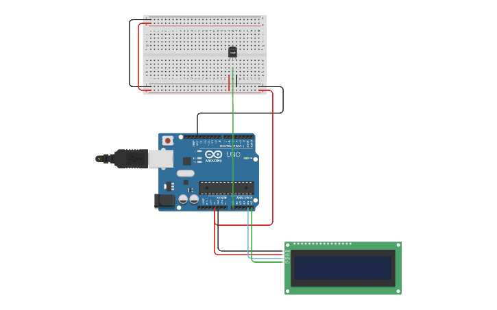 Circuit design Temperature Sensor - Tinkercad