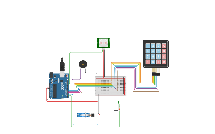 Circuit design Automatic Door System - Tinkercad