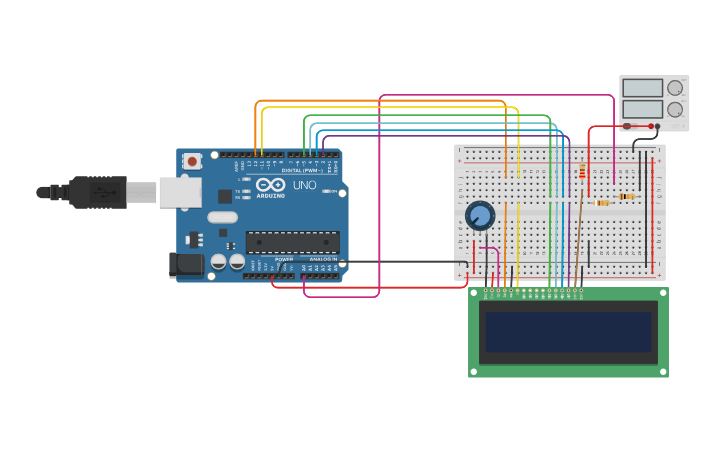 Circuit design Digital Voltmeter - Tinkercad