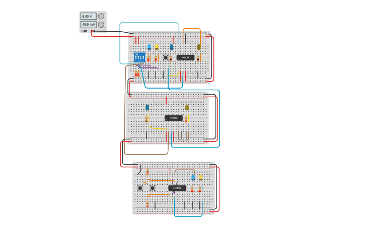 Circuit design FLIP FLOPS - Tinkercad