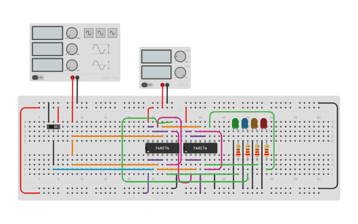 Circuit Design 4 Bit Sipo Function Generator Tinkercad