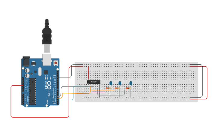 Circuit design AND JEVB - Tinkercad