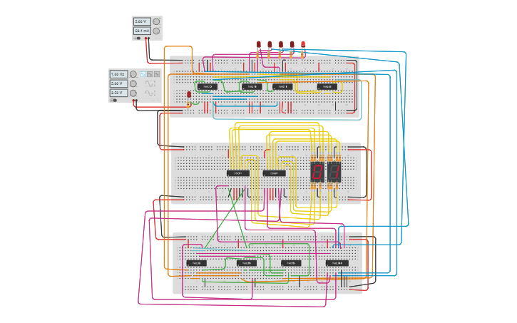 Circuit design bo dem 5 bit den 25 | Tinkercad