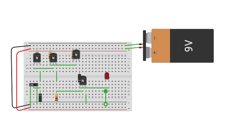 Circuit design TTL NOT 1603 - Tinkercad