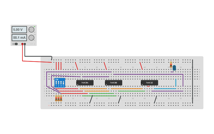Circuit design Ci 74hc04/08/32 | Tinkercad