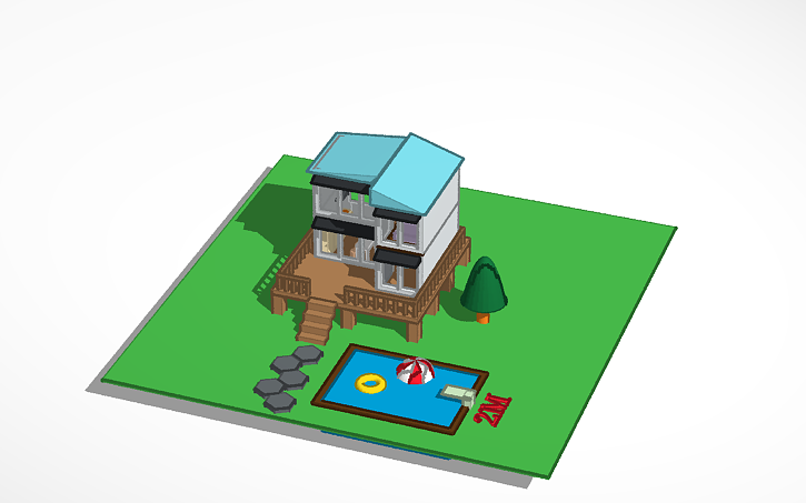 3D design pool house | Tinkercad
