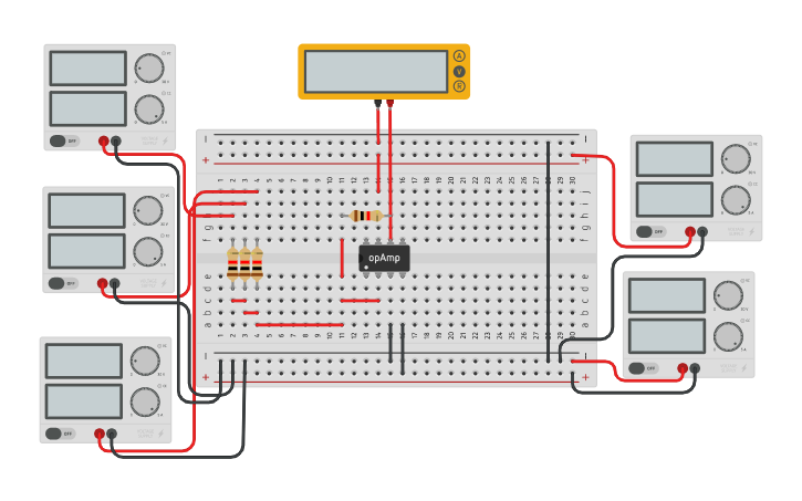 Circuit design summing inverting | Tinkercad