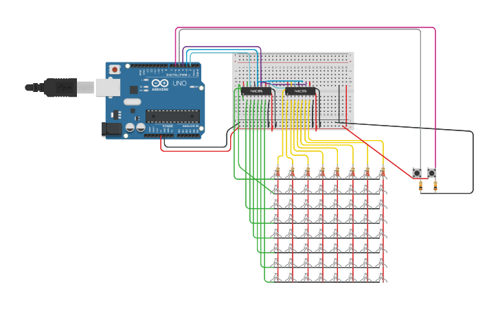 Circuit design Copy of 8x8 LED Matrix Public - Tinkercad