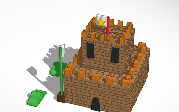 3D design Mario castle - Tinkercad