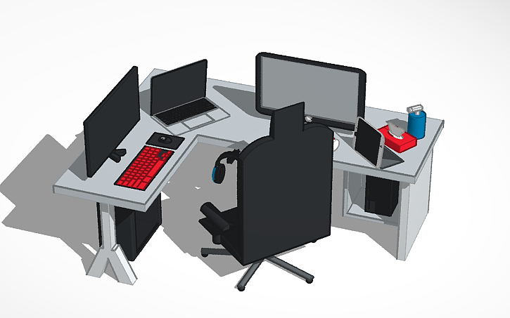 3D design Gaming Setup - Tinkercad