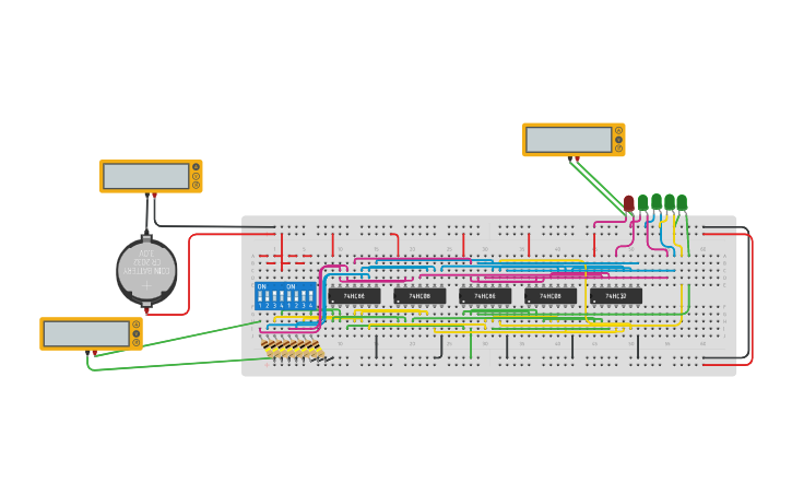 Circuit Design Sumador De 4 Bits Tinkercad