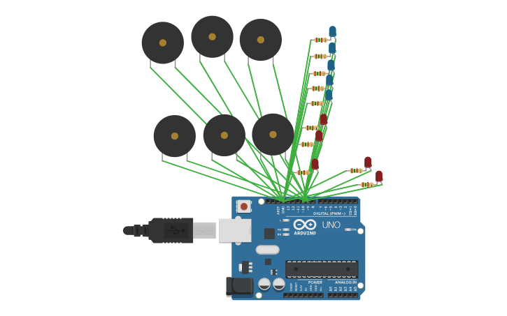 Circuit design Emergency Sounds and Lights - Tinkercad