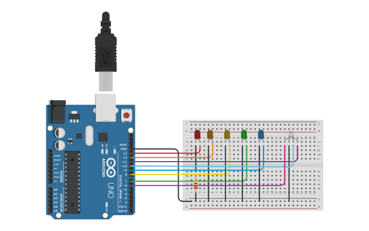 Circuit design Condicionales - Tinkercad