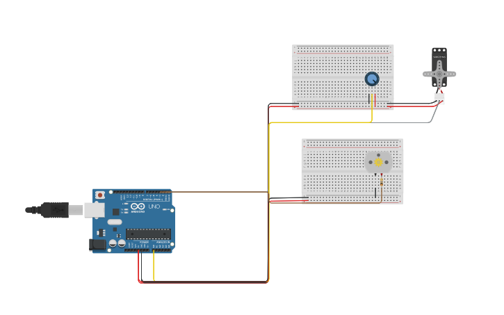 Circuit Design Servomoteur Moteur à Courant Continu Tinkercad