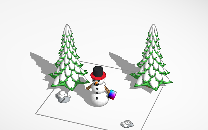 3D design nice snowman - Tinkercad