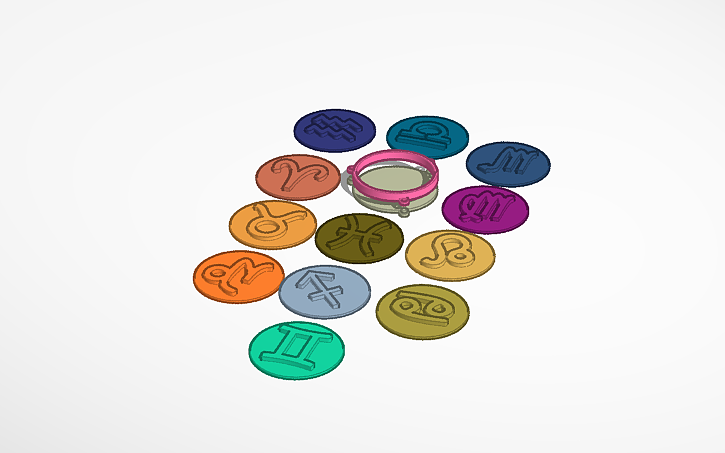 3D design Zodiac sign mold - Tinkercad