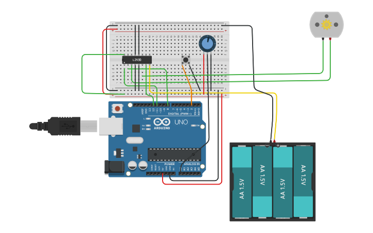 Circuit design mini project motor - Tinkercad