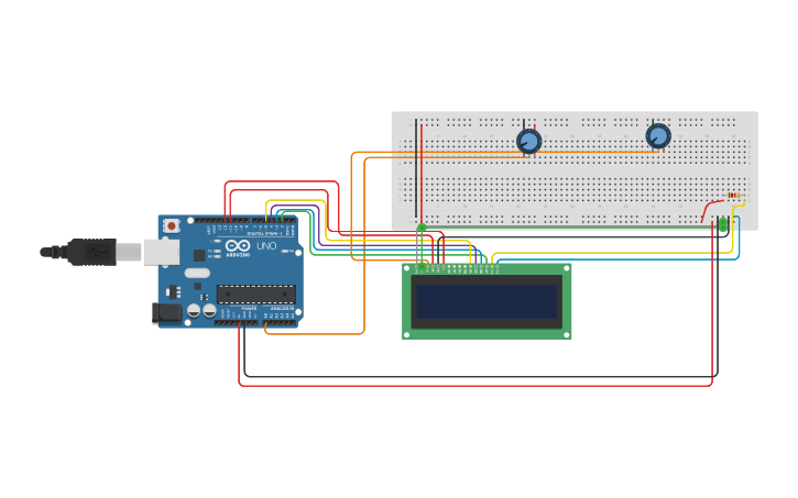 Circuit design PANTALLA CON POTENCIOMETRO - Tinkercad