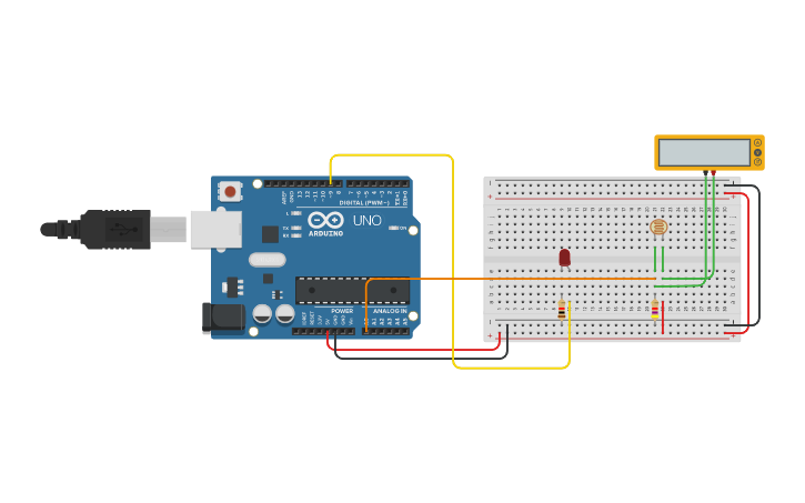 Circuit design Sensor Cahaya | Tinkercad
