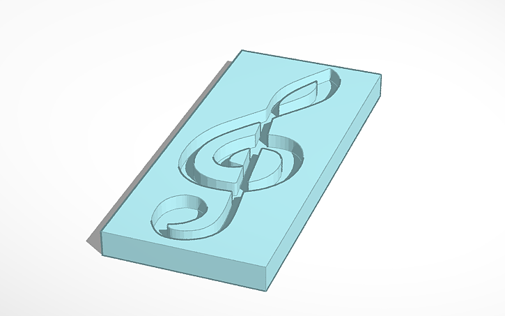 3D design Copy of Treble Clef flat - Tinkercad