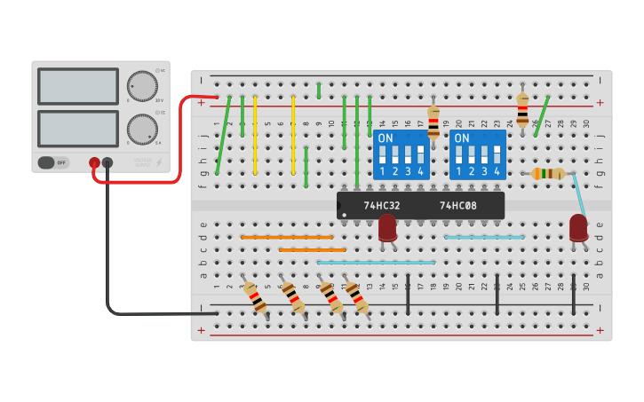 Circuit design Copy of Circuito con compuertas NAND y AND - Tinkercad