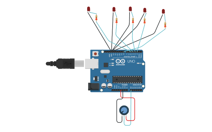 Circuit design Kontrol LED dengan Potensiometer_220402023 - Tinkercad Circuit design Kontrol LED dengan Potensiometer_220402023 - Tinkercad