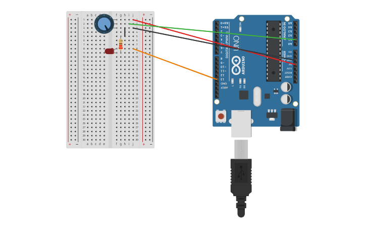 Circuit design Aula Erasmo - Circuito com Arduino - Tinkercad