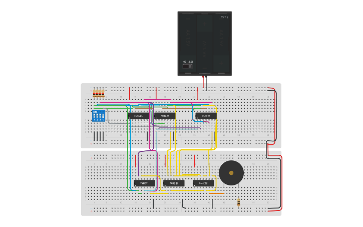 Circuit design Punto 01 Lab Logica circuito original | Tinkercad