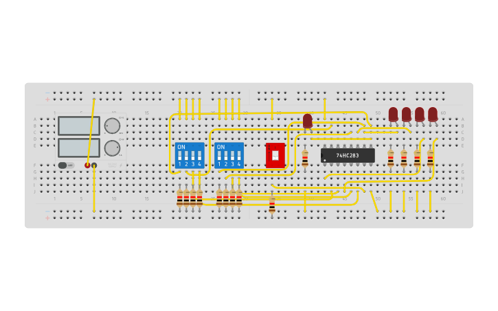 Circuit Design Sumador De 4 Bits Tinkercad