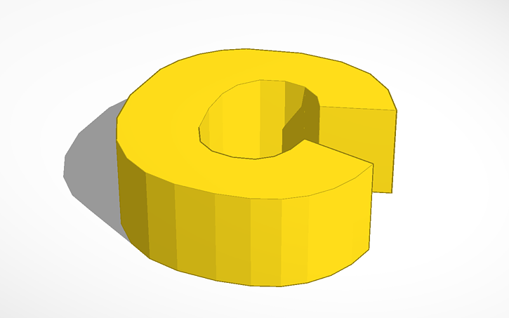3D design letter C - Tinkercad
