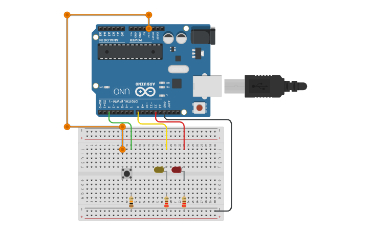 Circuit design un segundo LED | Tinkercad