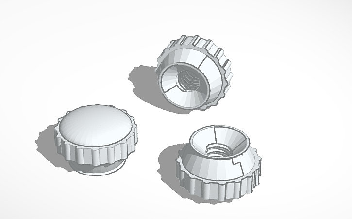3D design knurled nut - Tinkercad