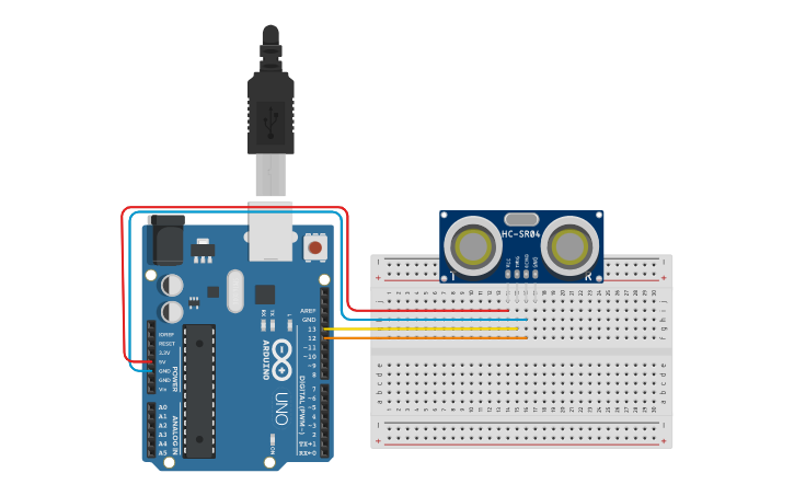 Circuit Design Sensor De Proximidade Tinkercad