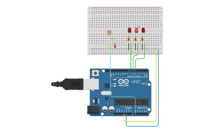 Circuit design Light sensor - Tinkercad
