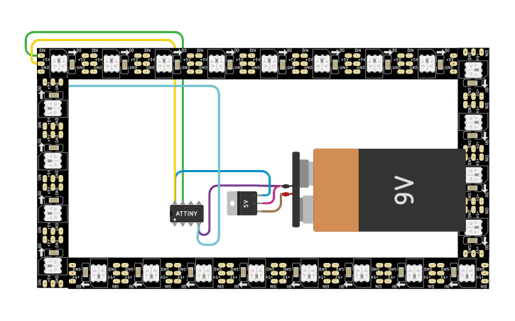 Circuit design NeoPixel Strip of 24 leds - Tinkercad